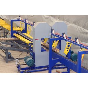 Quality Automatic Wood Bandsaw Twin Vertical Band Sawmill Equipment for log cutting for sale