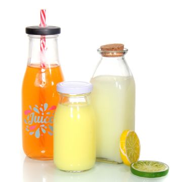 Quality Custom Printed Recycled Glass Milk Bottles 1l Clear Transparent for sale