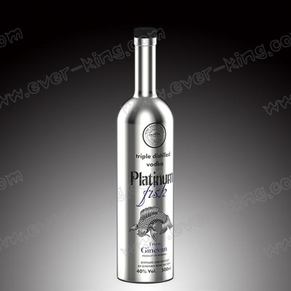 Quality Electroplated Spirit Wine Vodka Glass Liquor Bottle Customized 500ml for sale