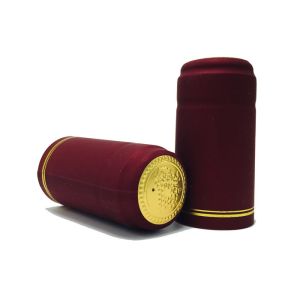 Quality 70mm Height PVC Heat Shrink Bottle Sleeves Red Tin Capsules For Wine Bottles for sale