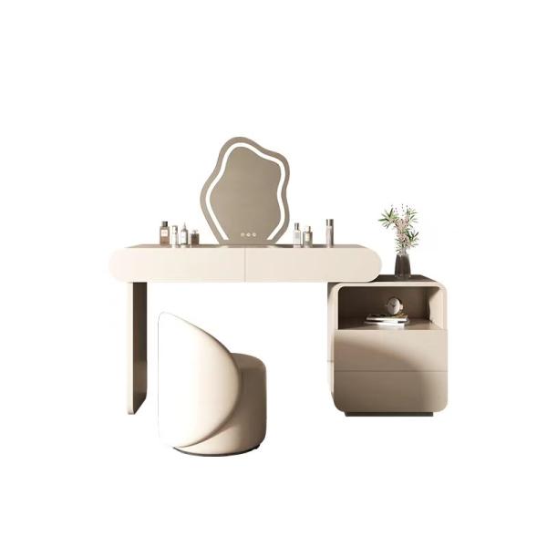 Quality Creative Apricot Hotel Dressing Table Set With Drawers Solid Wood for sale