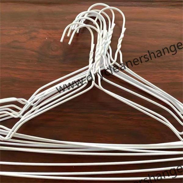 Quality 40cm White Color Plastic Coated Wire Hanger PVC CE Certification for sale