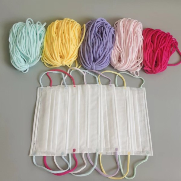Quality Soft Earloop Elastic Cord For Face Mask 5mm 6mm for sale