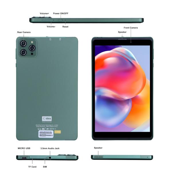 Quality C idea 8 Inch Android Tablet PC With Android 12 OS Quad Core CPU 8GB RAM 512GB for sale