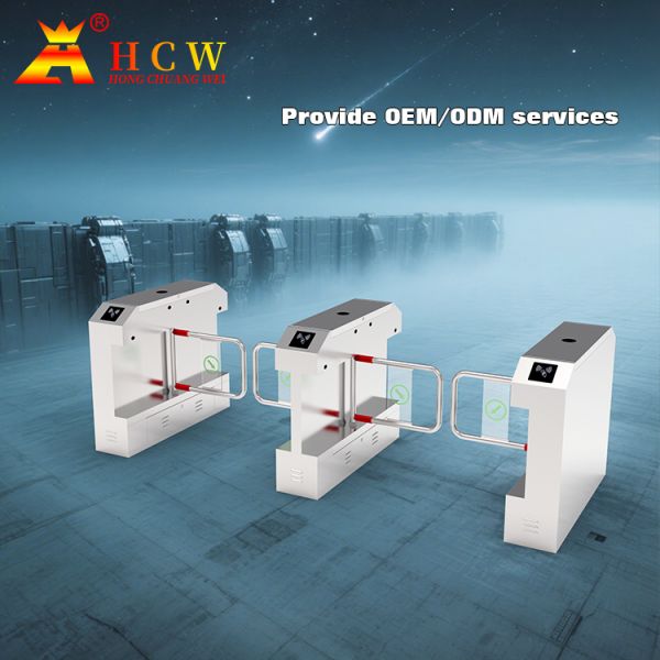 Quality HCW Bidirectional Swing Barrier Turnstile Gate 304 Stainless Steel Swing Gate for sale