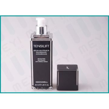 Quality 40 ML Square MS Resin Cosmetic Pump Bottle , Classic Cosmetic Lotion Bottles for sale