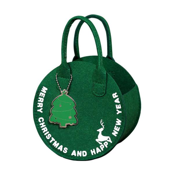 Quality Fashionable Christmas Felt Bag Red Santa Claus Shopping Bag with Round Gift Bag Design for sale