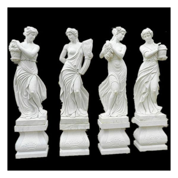 Quality Hot Sale Garden Decoration Hand Carved Multicolour Natural Marble Greek Goddess Statue Life Size Four Seasons Stone Sculpture for sale