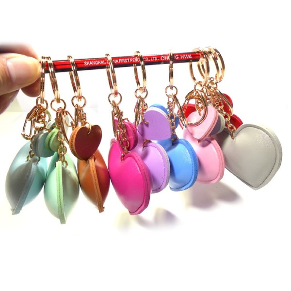 Quality ODM Personalised Brass Plating Heart Leather Keychain Handbag Charms for sale