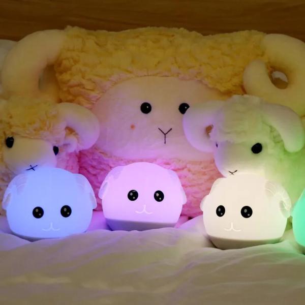 Quality Rechargeable LED Bed Lights Mini Motion Sensor Sheep Silicone Material For Kids for sale