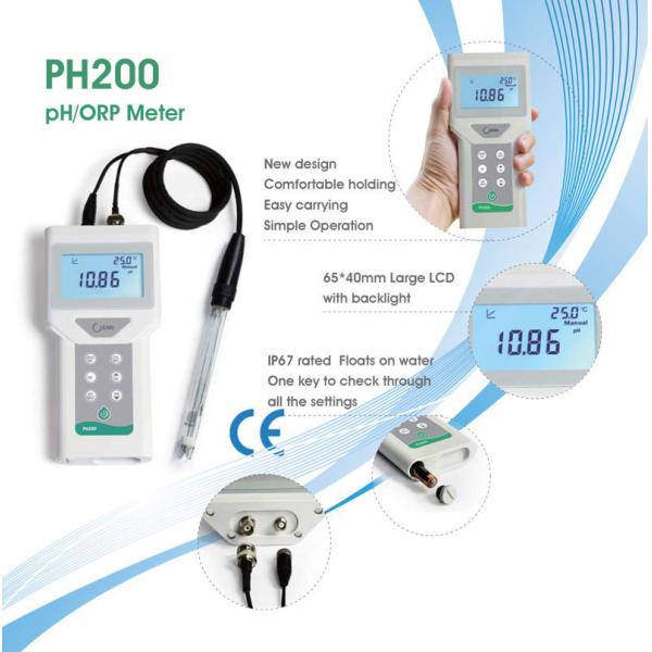 Quality Handheld Portable Digital ORP pH Meter with 65*40mm Multi-line LCD Backlight Display for sale