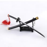 Quality Double Plating Bleach Bankai Sword Keychains Black 22CM Zinc Alloy for sale