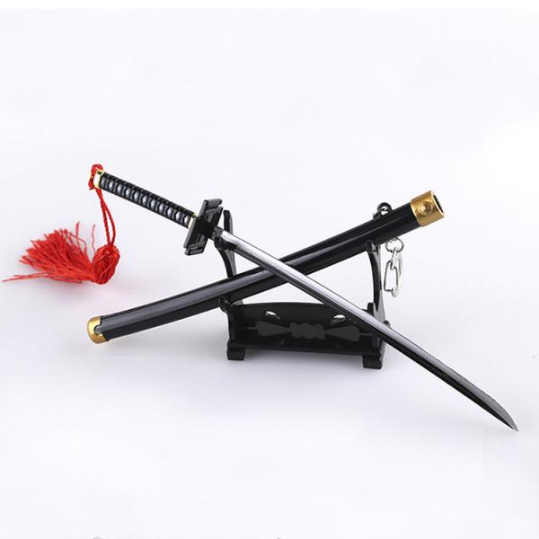 Quality Double Plating Bleach Bankai Sword Keychains Black 22CM Zinc Alloy for sale