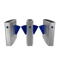 Quality CE Approved Optical Flap Barrier Gate Half Height Turnstile with LED Indicator and 304/316 Stainless Steel Housing for sale