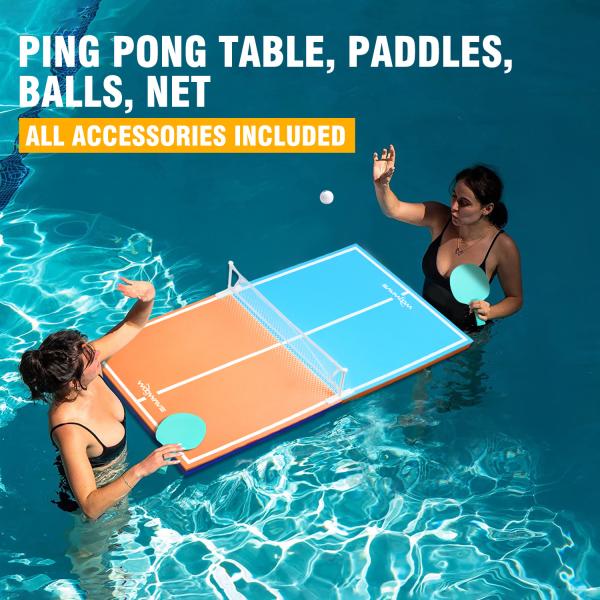 Quality Swimming Pool Party Game Set Foldable Floating Pingpong Table and Paddle for sale