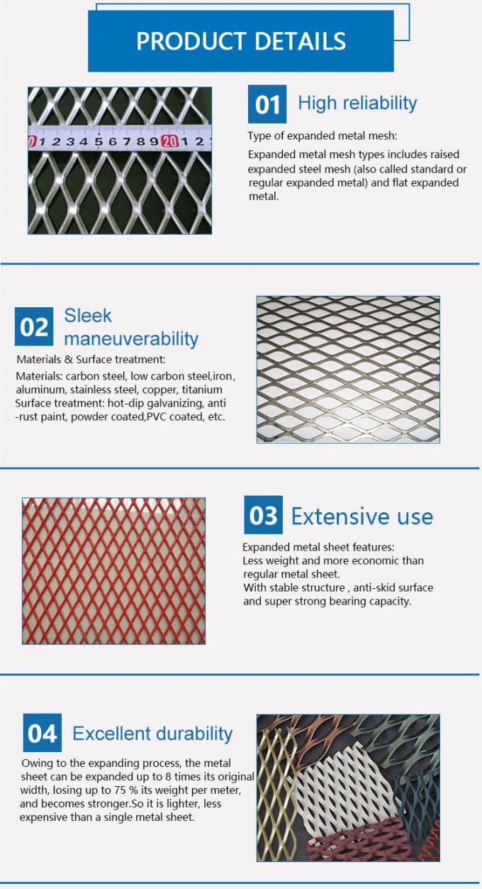 Stainless Steel 5mm Expanded Metal Mesh Rolls Diamond Hole 0