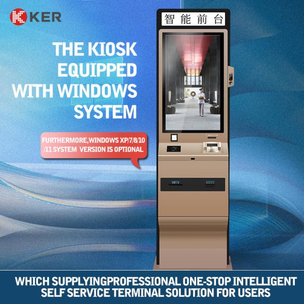 Quality KER smart hotel self-check-in machine facial recognition system service terminal self-check-out all-in-one for sale