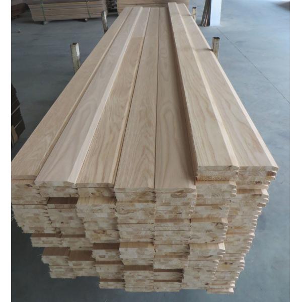 Quality Unfinished Oak veneered bevelled skirting with finger joint Fir Core for sale