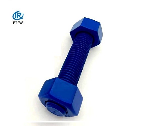 Quality PFTE Coating Double Ended Bolt / A193B7 /A1942H XYLAN Stud Bolts for sale