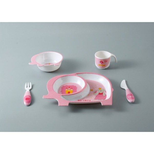 Quality LFGB 5pc Divided Compartment Melamine Dinnerware Set for sale