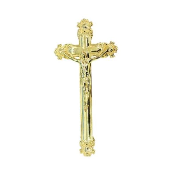 Quality Injection Plastic Catholic Casket Crucifix 37.5*14cm Vacuum Metalization Coating for sale