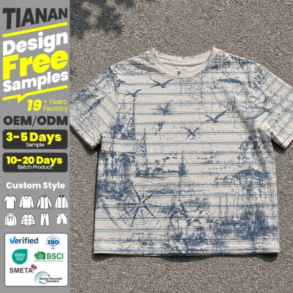 Quality Summer Brand Design Men's T-shirts Tianan Custom Casual Oversized Streetwear High Quality Print Low Price Cotton Men's T Shirt for sale