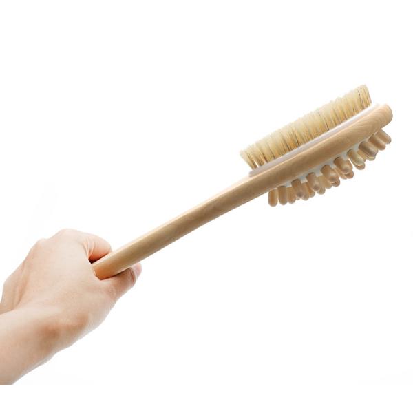 Quality Long Handle Bath Shower Brush Double Sided Dry Remove Cells Spa Massage for sale