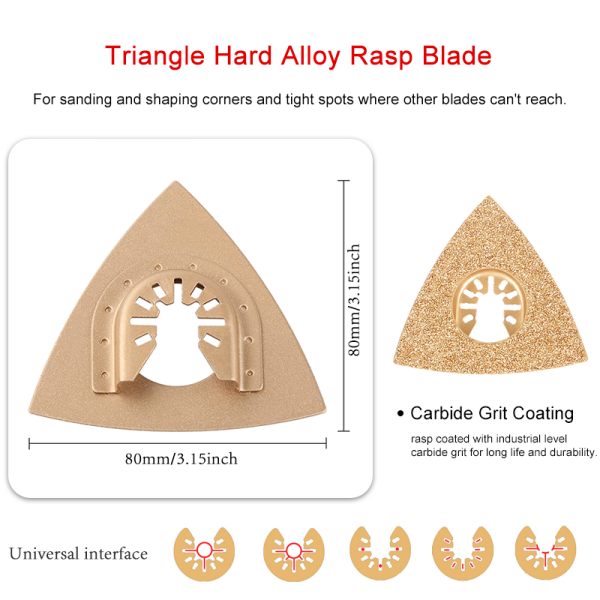 Quality 80mm Triangular Carbide Alloy Oscillating Multi Tool Diamond Blades for sale