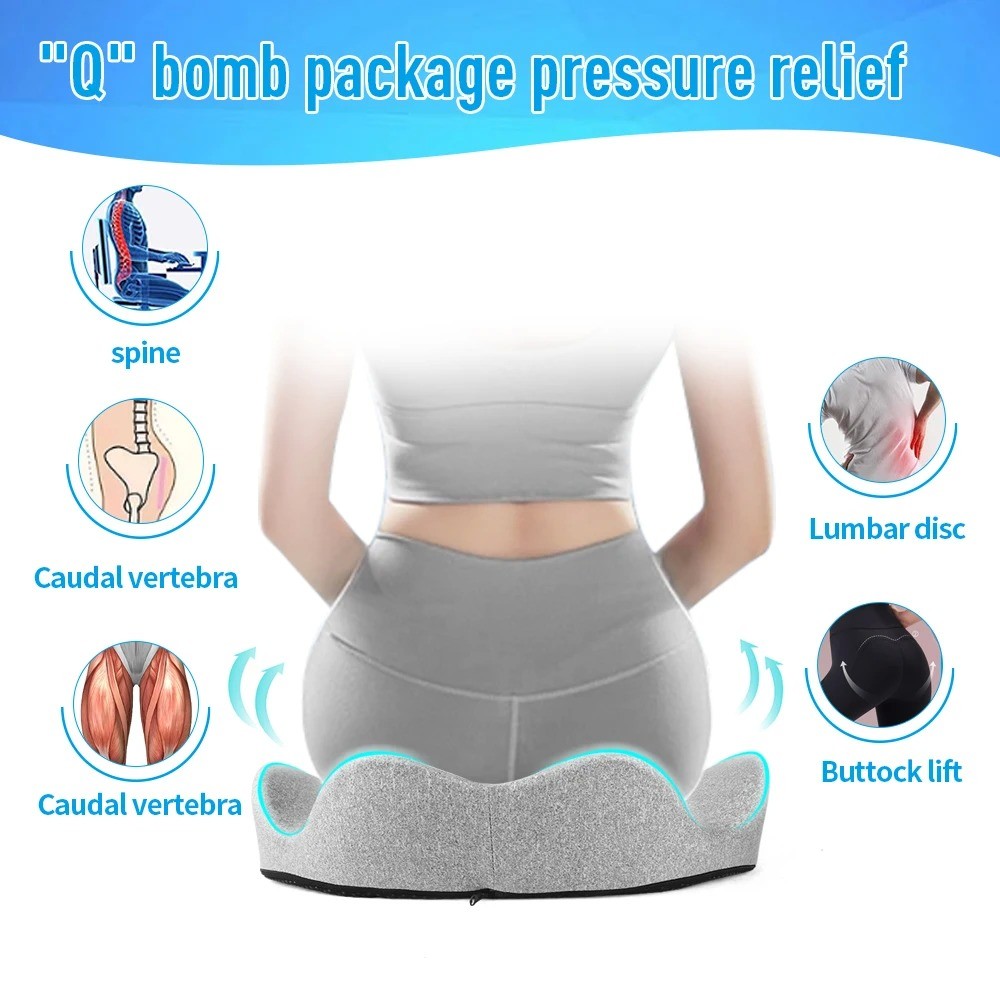 Quality Memory Foam Filling Coccyx Seat Cushion for Improved Blood Circulation and for sale