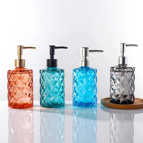 Quality Collar Material Borosilicate Glass Squeeze Type Press Glass Bottle for Hand for sale