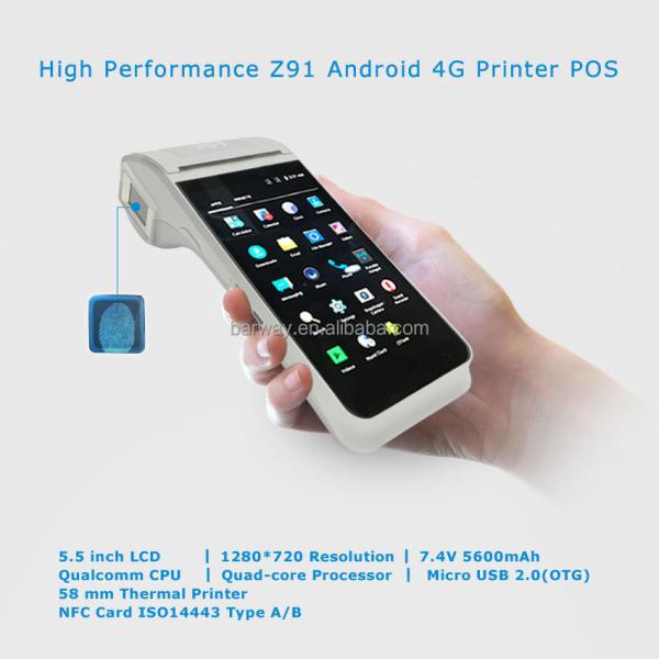 Quality 5.5 Inch Touch Screen PDA NFC Android Mobile Handheld POS Terminal Mini POS for sale