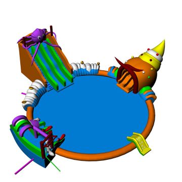 Quality 20m Giant Portable Inflatable Water Park Slide With Pool For Commercial Use for sale