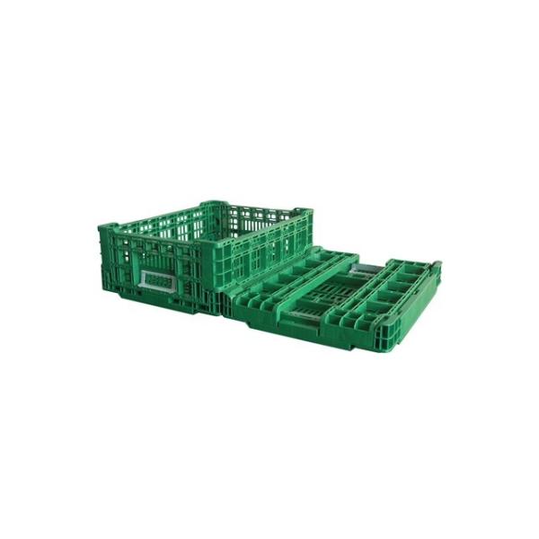 Quality Vegetables Folding Plastic Crate Industrial Fruit Storage Crates 400*300*140mm for sale