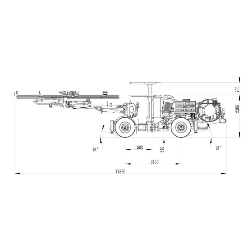 Underground Hydraulic Rock Drill Tunnel Drilling Rig Mining Drilling Rig 2 Booms Drilling Jumbo