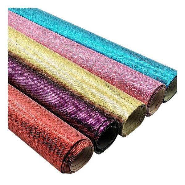 Quality Wholesale Mesh Glitter Fabric Synthetic Artificial Faux Leather Shoes Phone for sale