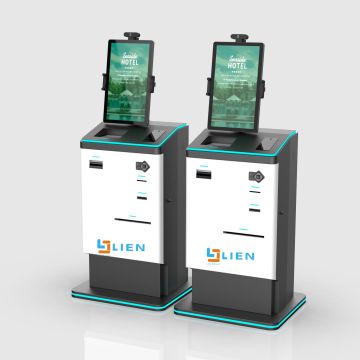 Quality 21.5 Inch Touch Display Hotel Self-service Check In Kiosk With Roomkey Dispenser for sale