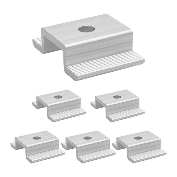 Quality PV Solar Panel Mid Clamp 3.0mm To 4.5mm Silver Solar Panel Fasteners for sale