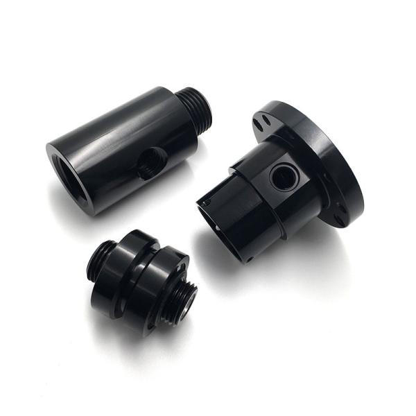 Quality ODM CNC Turned Parts Aluminum Alloy Parts With Thread And Black Anodizing for sale