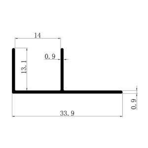 Quality Thick 0.9mm Tile Trim Profiles Aluminum alloy 6063 T5 Bathroom Glass for sale