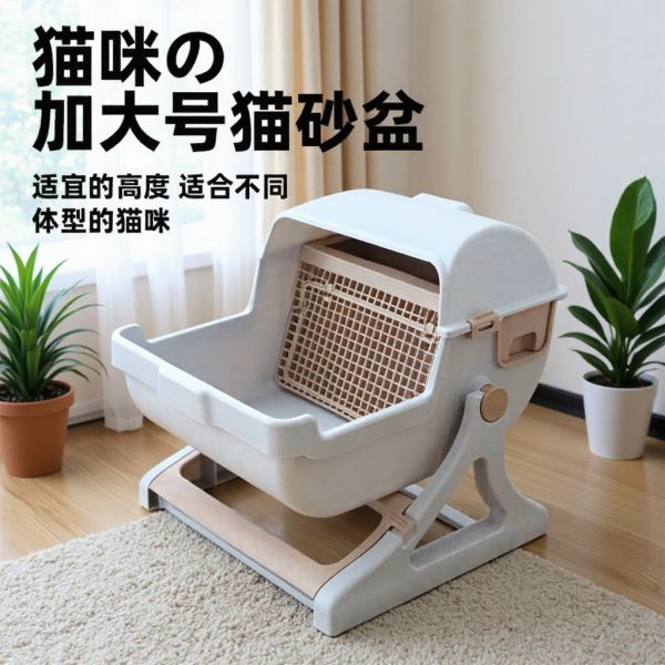 Quality Factory Direct Semi-Automatic Self-Cleaning Cat Litter Box with Large Size and Semi-Enclosed Structure for All Seasons for sale