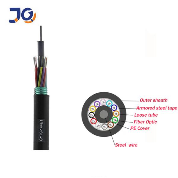 Quality Anti-Rodent Fiber Optic Cable 48 96 144 Core Fiber Optic GYTS Armored Optical Fiber Cable for sale