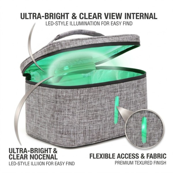 Quality USB Rechargeable UV Light Sanitizer Travel Cosmetic Bag Waterproof Makeup Organizer Portable Toiletry Pouch for Women for sale