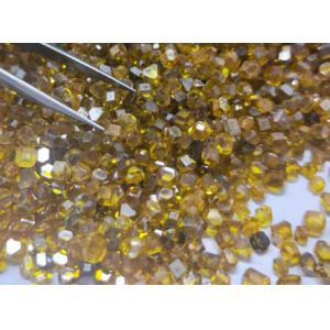 Quality MCD Mono Crystalline Diamond Dodecahedron / Tower Shaped Yellow Rough Diamond for sale