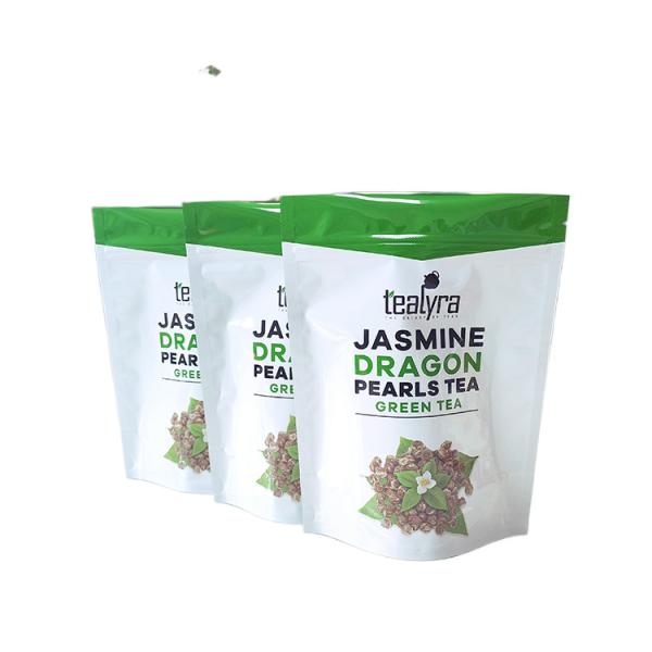 Quality Tea ziplockk Stand Up Pouches Custom Printed Mylar Tea Packaging Bags for sale