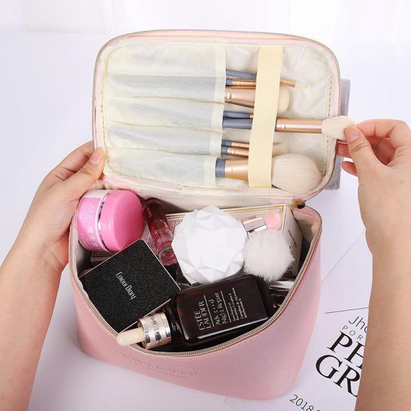 Quality ODM PU Leather Cosmetic Travel Bag with Multispandex Lining for sale