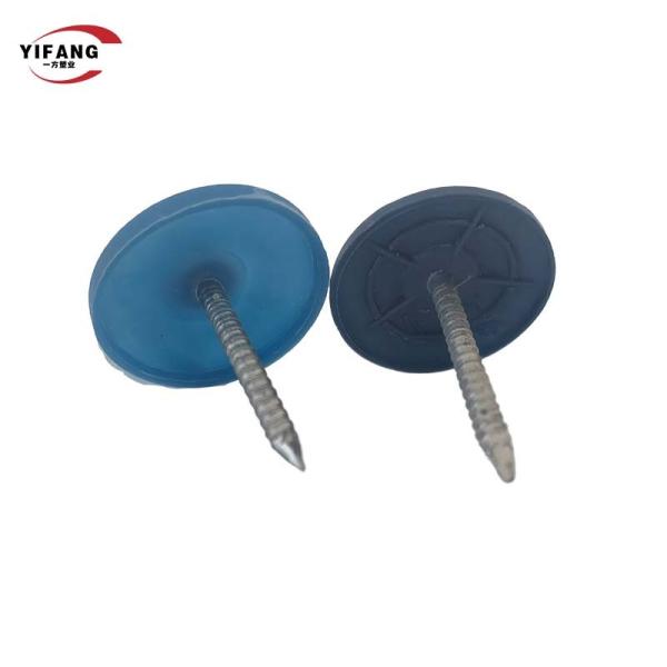 Quality Multi Colored Small Plastic Cap Nails Customized Length Corrosion Resistance for sale