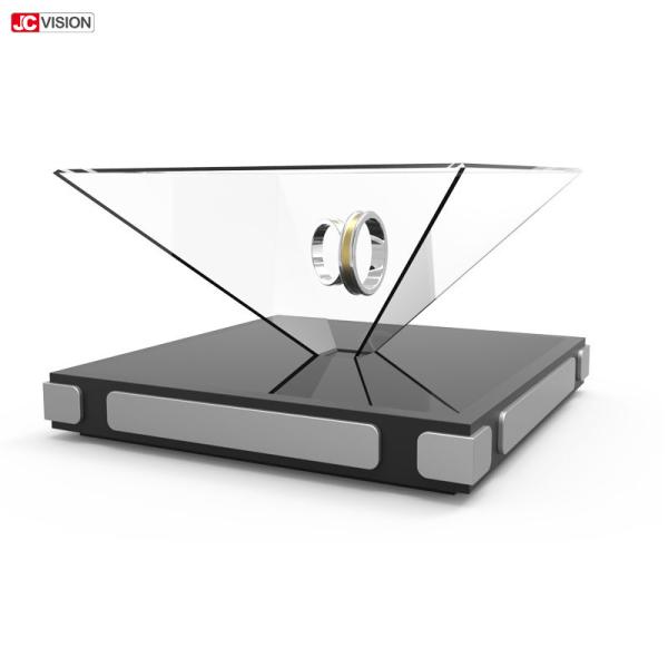 Quality 100x100cm Transparent LCD Screen 360 3D Pyramid Hologram With Digital LED Sign for sale