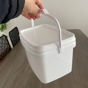 Quality 3L Square Bucket Pail with Blue Silk Screen/Heat Transfer/IML Printing for sale
