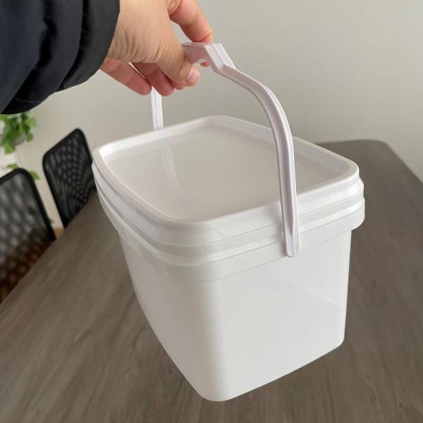 Quality Customize 3L 5L Easy Open Rectangular Bucket Plastic Bucket with Lid and Handle for sale