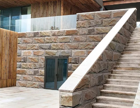 Quality Beige CE Scratch Resistant Outdoor Stone Cladding Tiles 20x40cm for sale